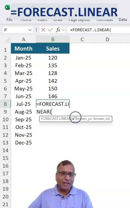 Predict Future Sales in Excel Using FORECAST FUNCTION - YouTube