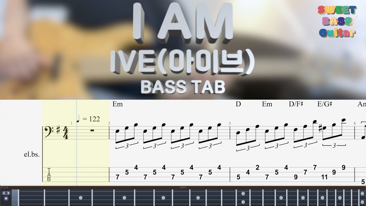 IVE(아이브)] I AM 베이스 커버 Bass Cover (+BASS TAB) - YouTube
