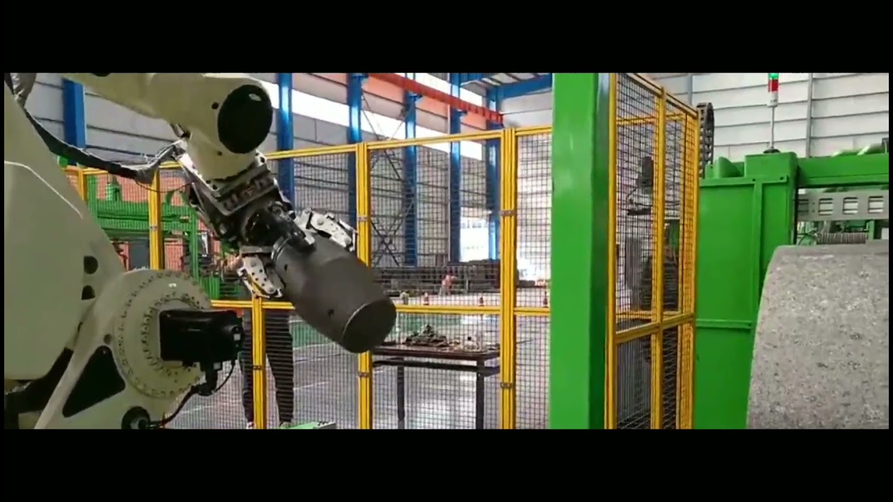 Graphite electrode processing and joint assembly line. - YouTube