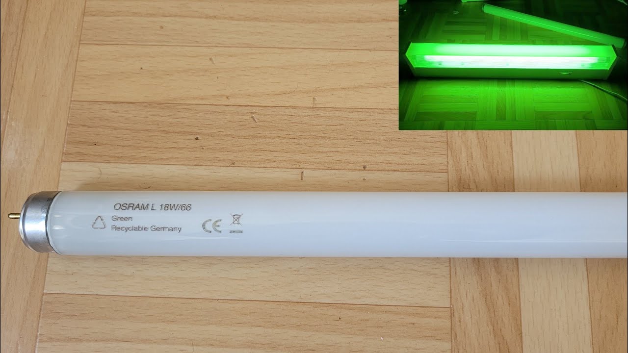 Tube fluorescent OSRAM L18W/66 GREEN T8 [Rare - Neuf] - YouTube