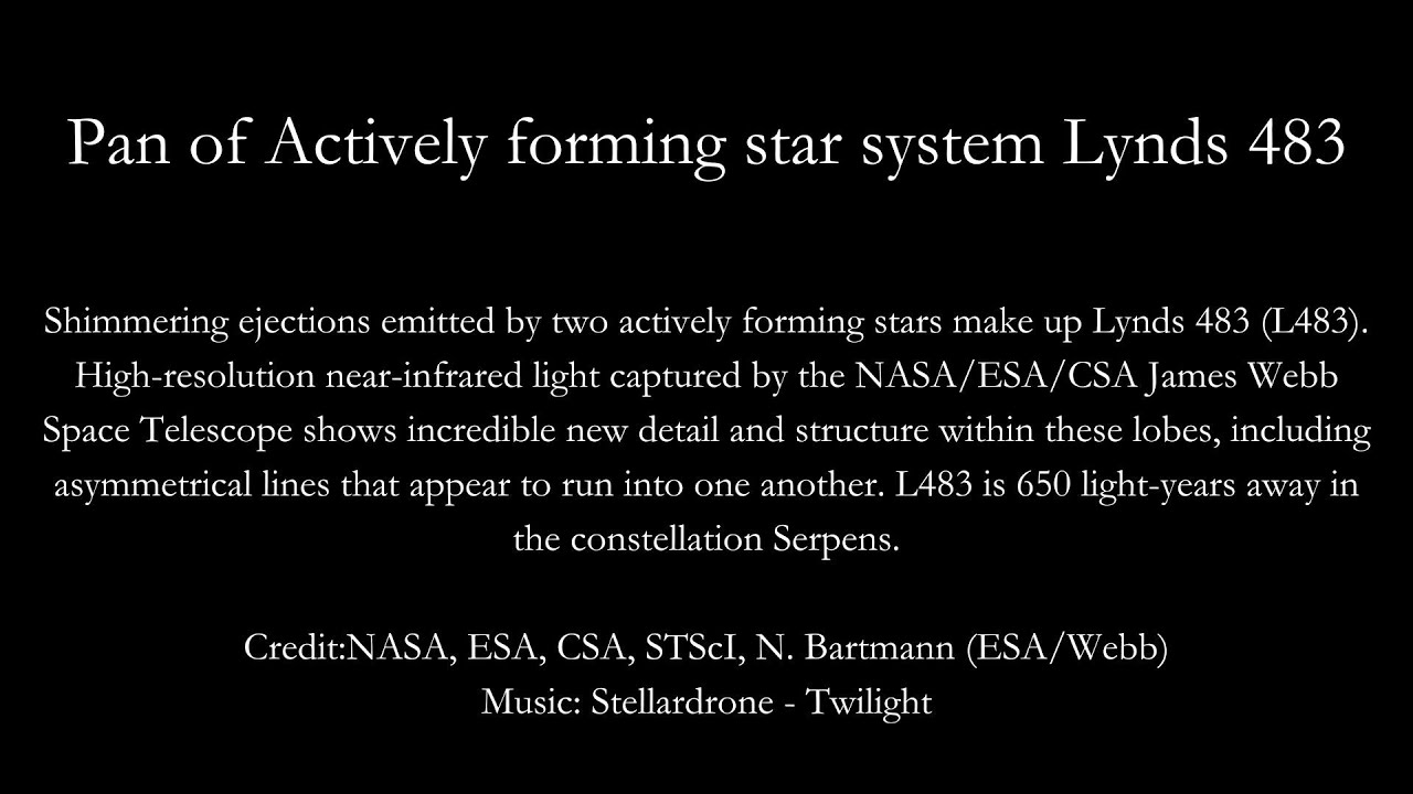 Pan of Actively forming star system Lynds 483 - YouTube
