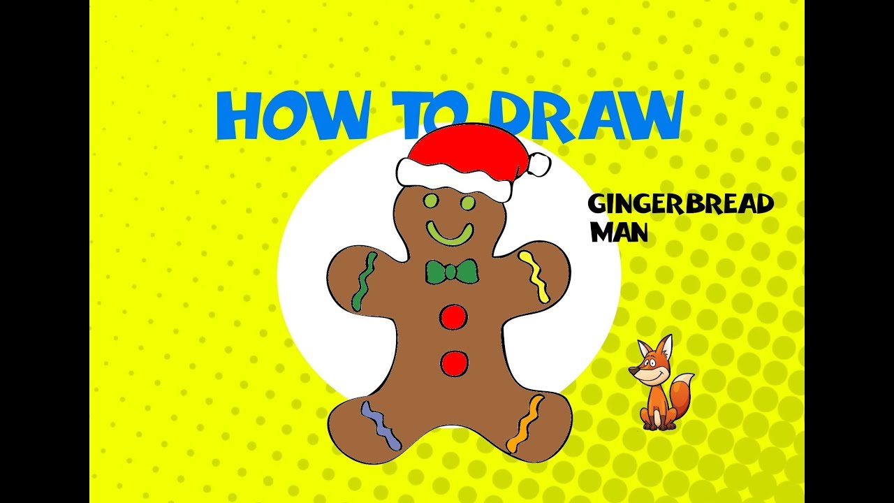 How to draw a Ginger Bread Cookie Man - Learn to Draw - ART LESSON ...