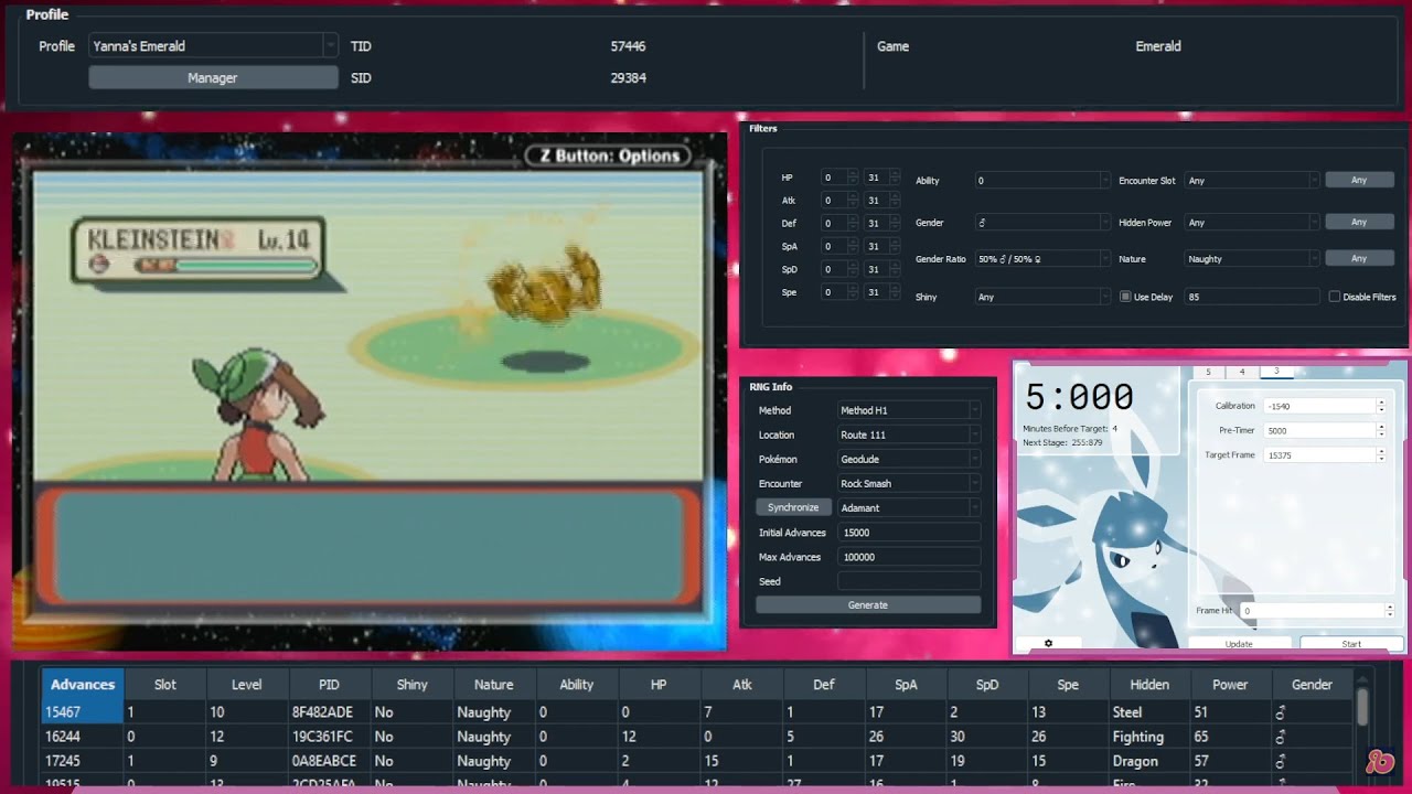 Rock Smash Shiny Pokémon Hunt using RNG Manipulation - YouTube