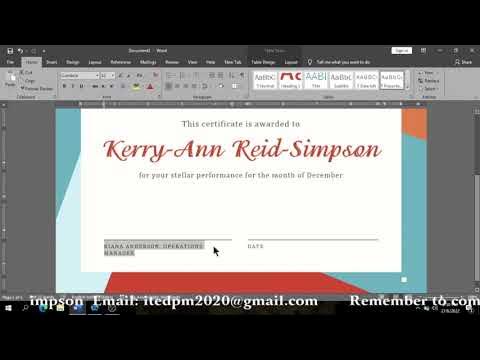 How to Create a Certificate using Microsoft Word Template - YouTube