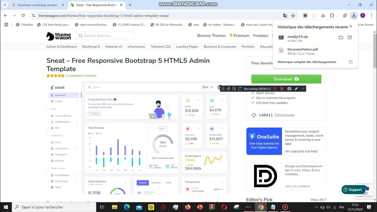 How to install a boostrap template in your php enviorement - YouTube