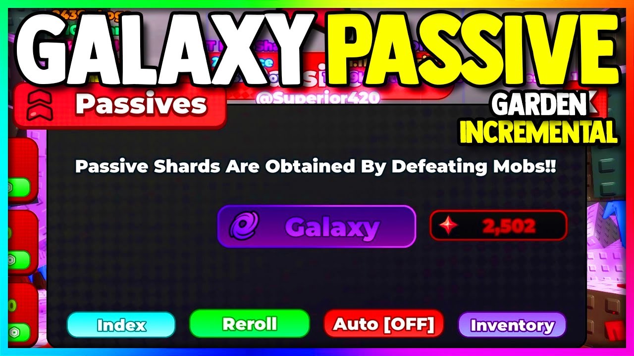 I Unlocked the GALAXY PASSIVE in Roblox Garden Incremental... - YouTube