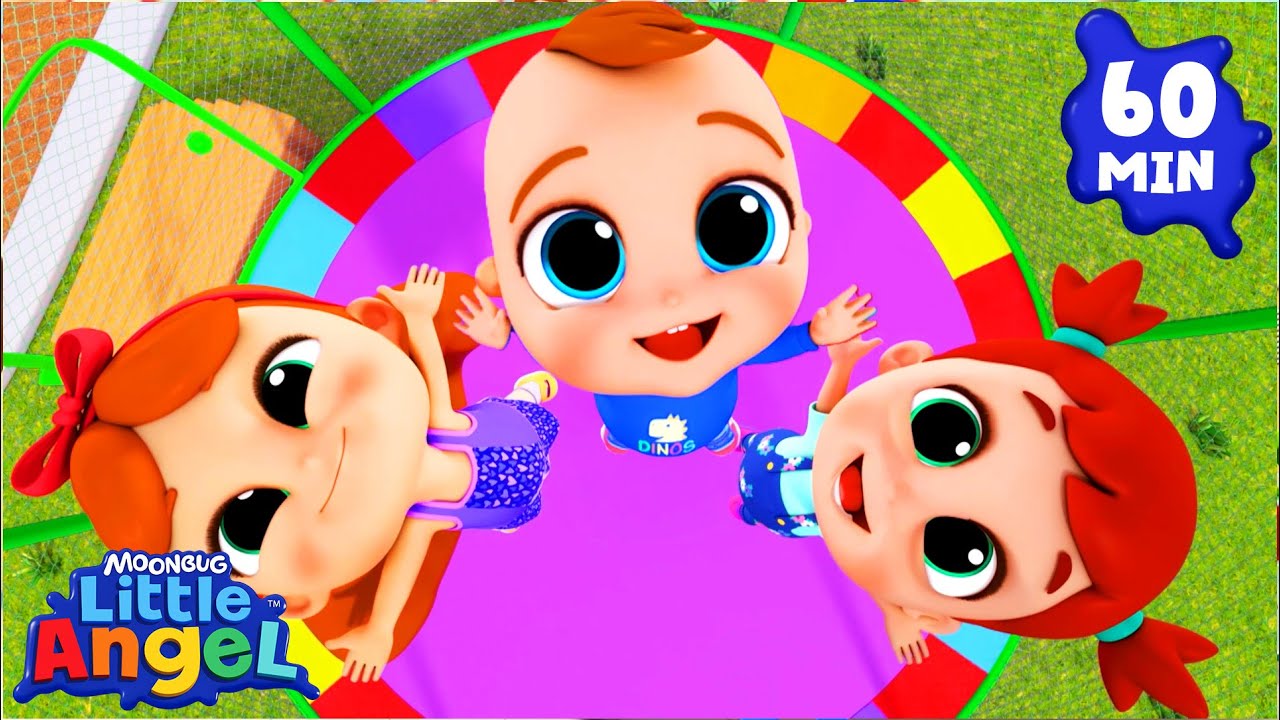 Trampoline Contest Fun with Baby John! | Little Angel Nursery Rhymes ...