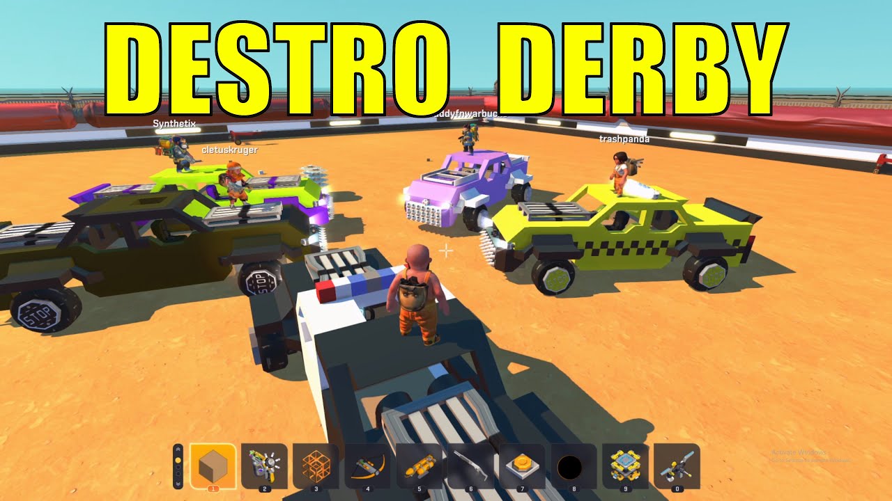 5 Player destruction derby | Scrap Mechanic Multiplayer - YouTube