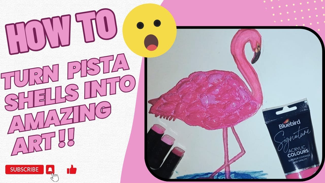 Making A Flamingo Using Pista Shells #drawing #art #pistashellart # ...