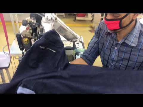 Denim inseam top/edge stitch