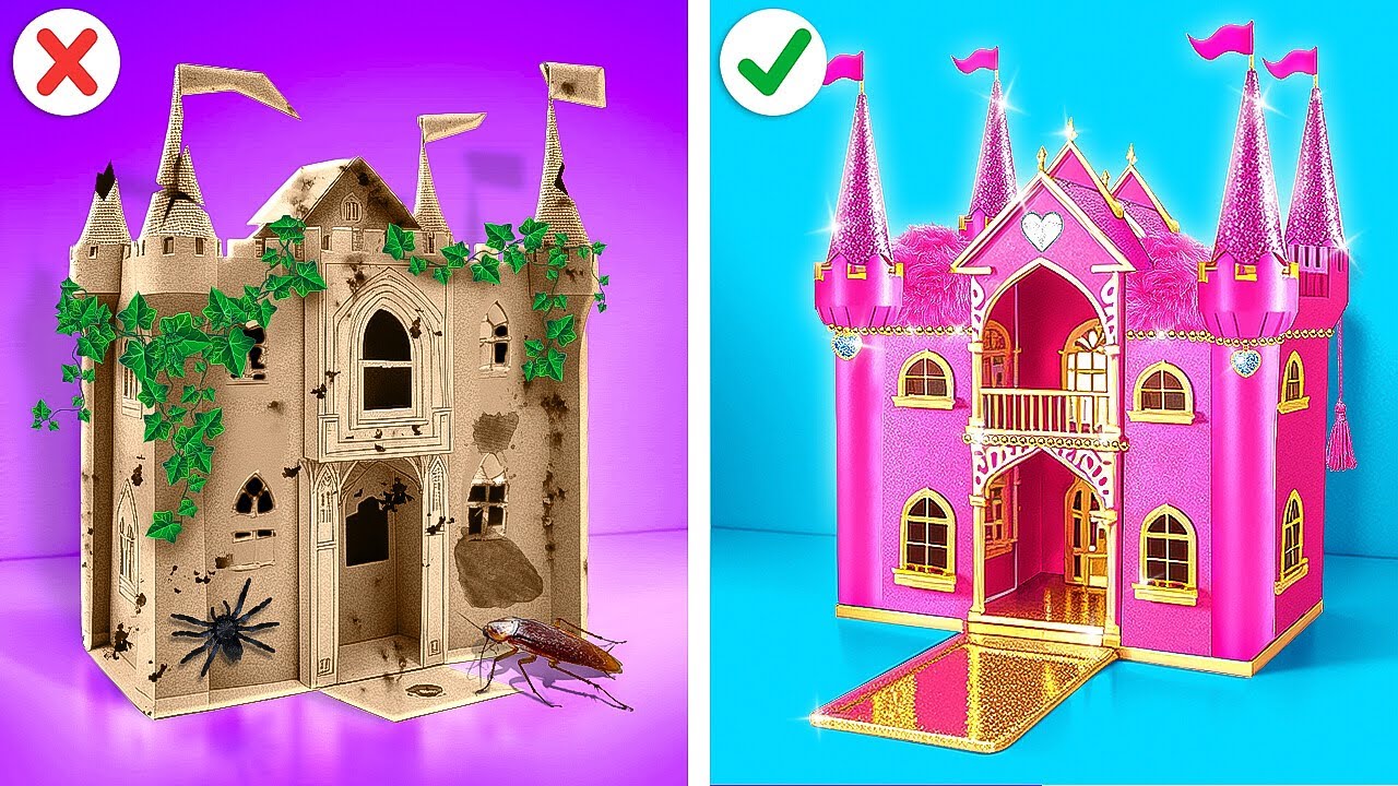 DIY RAINBOW GLITTERY DREAMHOUSE 🌈🦄 EASY DIY by Imagine PlayWorld - YouTube