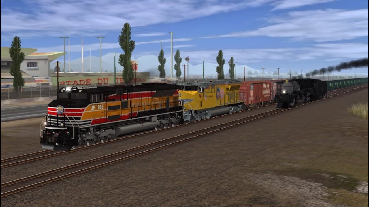 Trainz 2 UP Big Boy races with UP #1996 - YouTube