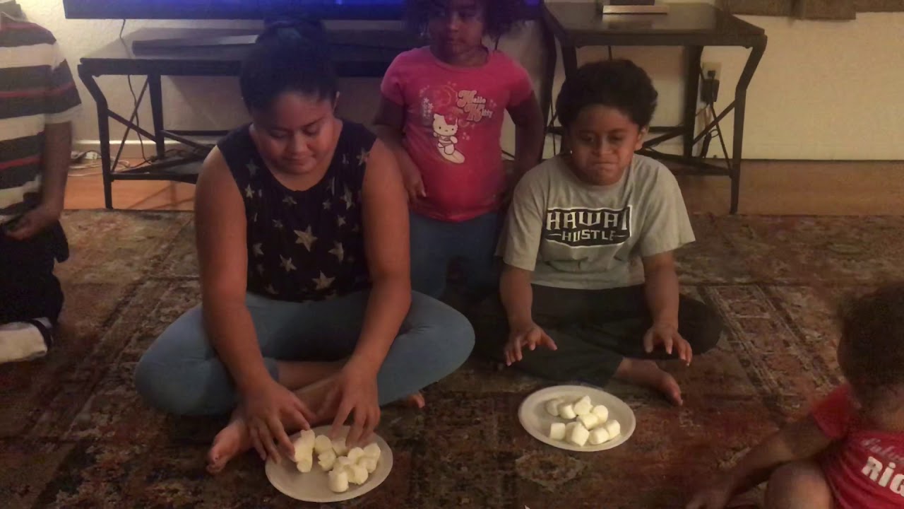 Round 1 marshmallow eating contest! - YouTube