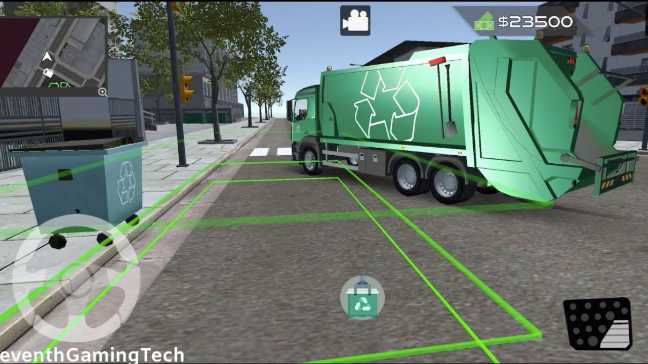 Garbage Truck Green View 🚛♻️🌴 Garbage Truck Recycling Simulator ...