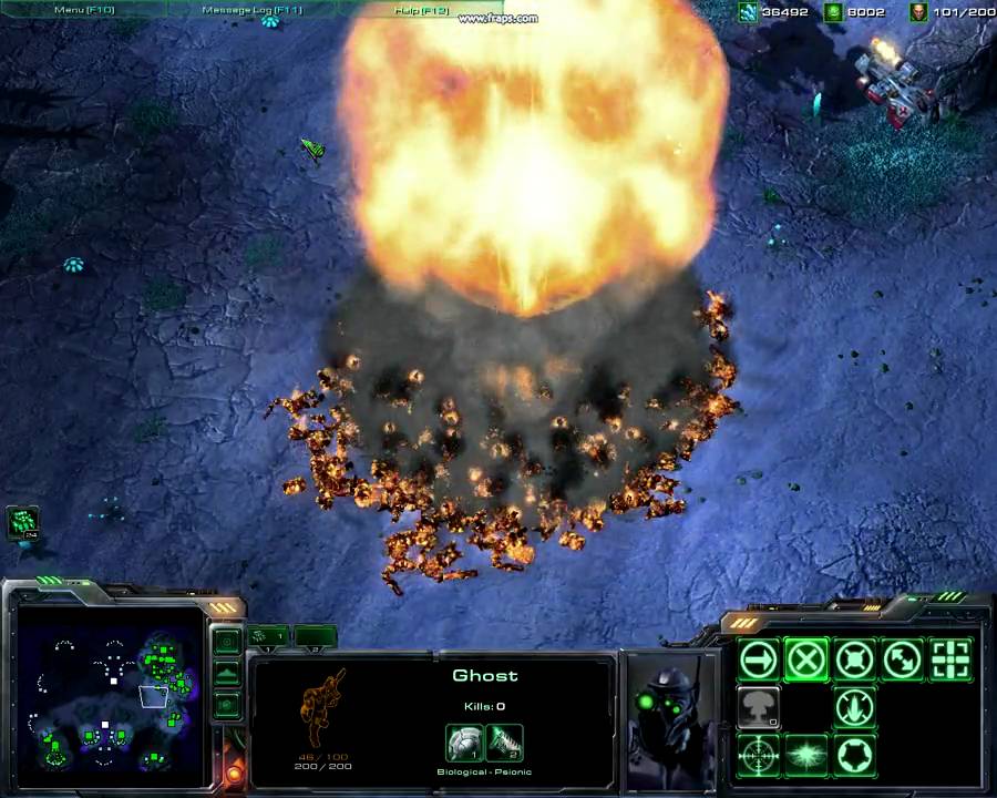 StarCraft 2 Beta: 101 marine on nuclear missle :) - YouTube