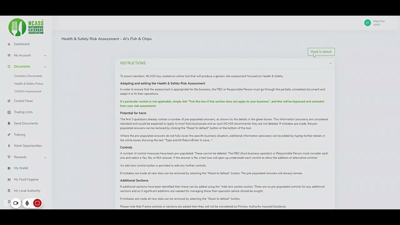 How to create a Health and Safety / Fire Risk Assessment with NCASS ...
