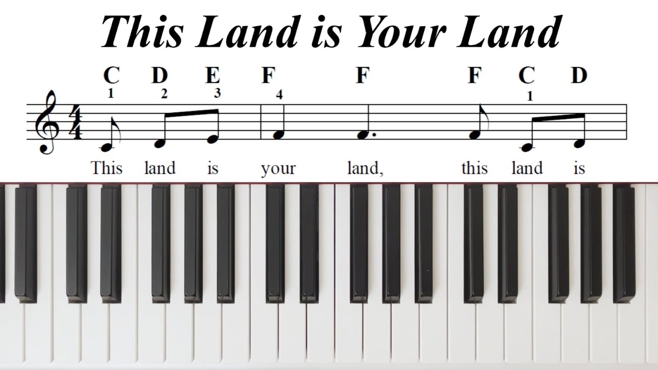 This Land is Your Land - Easy Piano Tutorial - YouTube