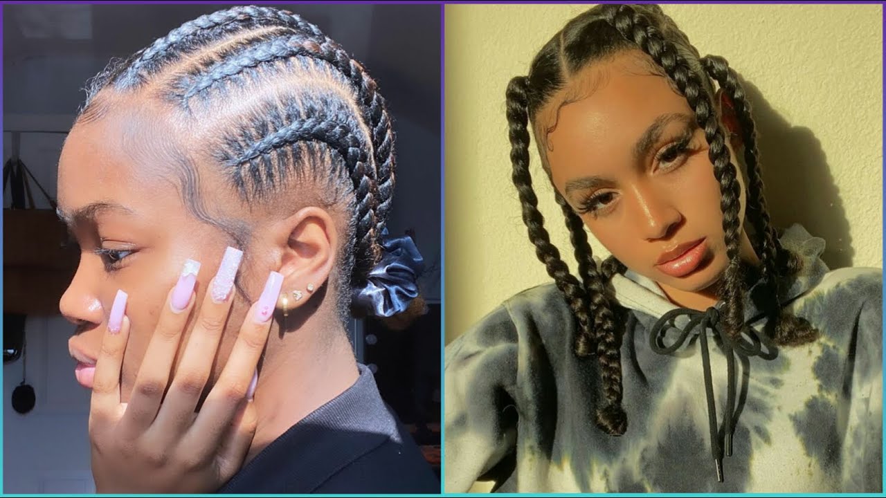 ♡Natural Braided Hairstyles♡ (PT.5) | No Weave or Added Hair | NATURAL ...