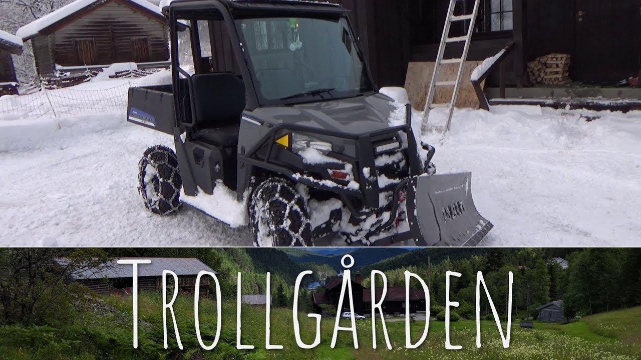 Polaris Ranger EV plowing some snow in Norway - YouTube