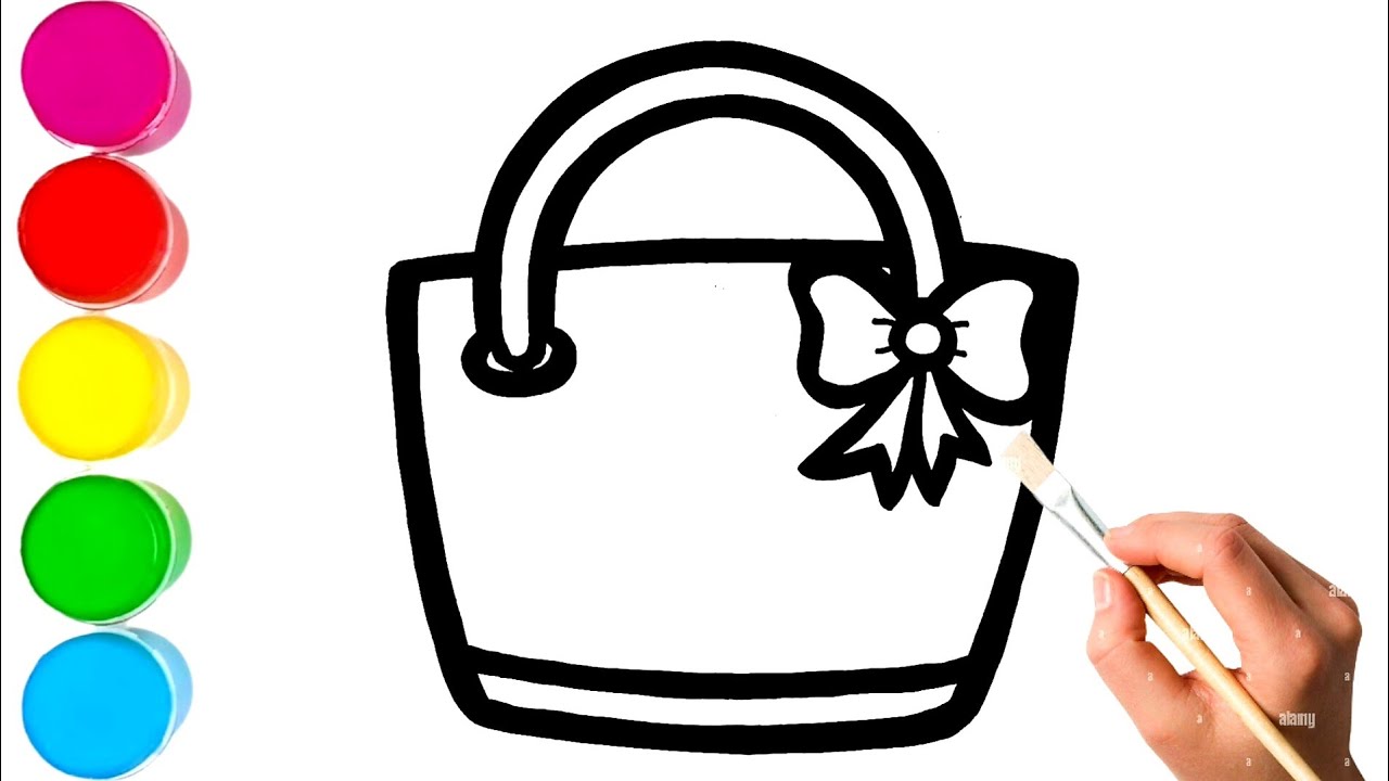 Handbag 👜 Drawing, Painting and Coloring for kids and Toddlers | Draw ...