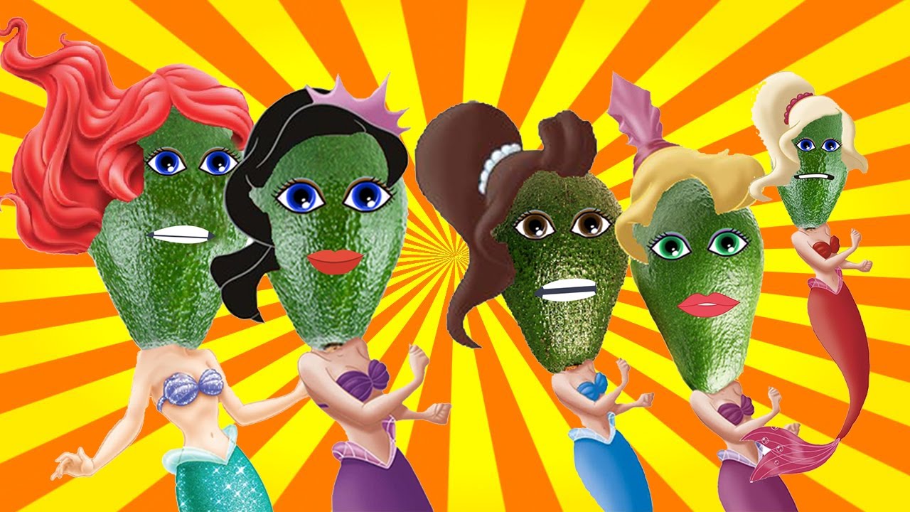 The Little Mermaid Finger Family Avocado Style | Nursery Rhymes for ...