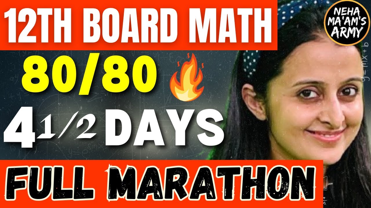 12th BOARDS MATH 80/80 5 DAY FULL MARATHON | COMPLETE SCHEDULE |CBSE ...
