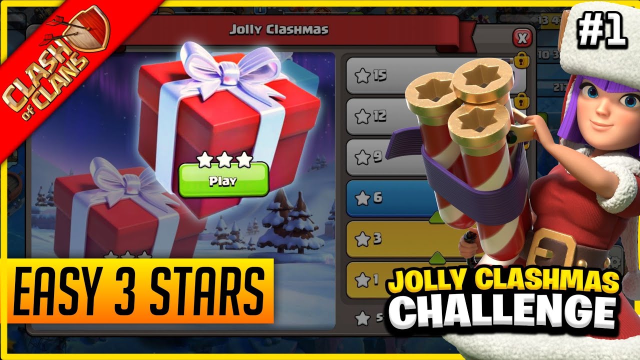 How to Easily 3 Star Jolly Clashmas Challenge #1 | New Jolly Clashmas ...