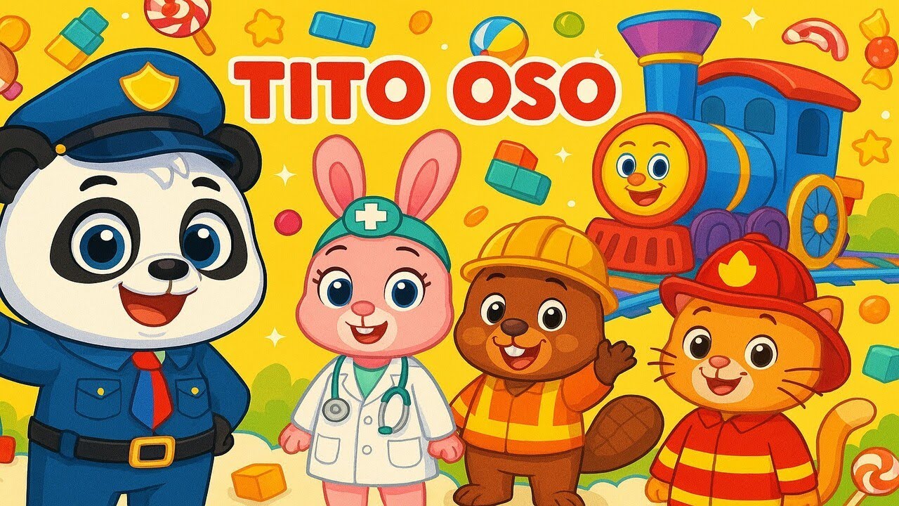 Tito Oso y las Profesiones 👮‍♂️👩‍⚕️ Mix Educativo para Niños | 1 Hora ...