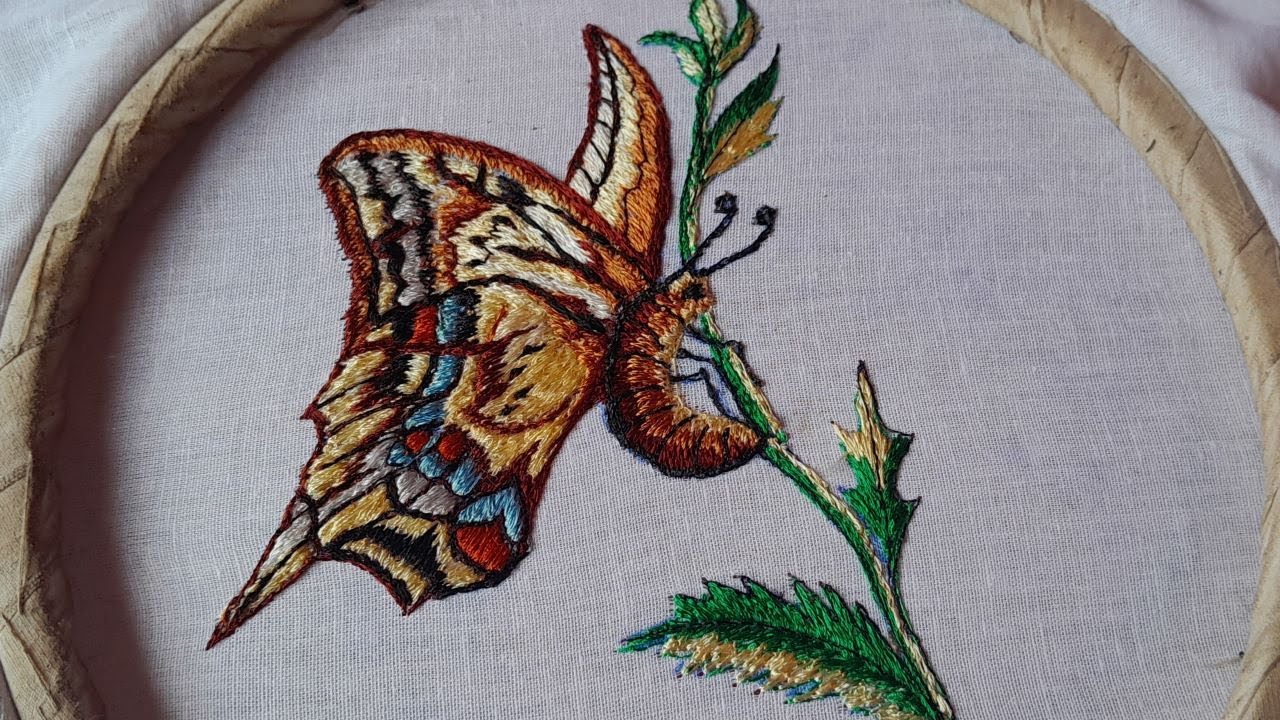Beautifly butterfly embroidery design |machine embroidery| kalki ...