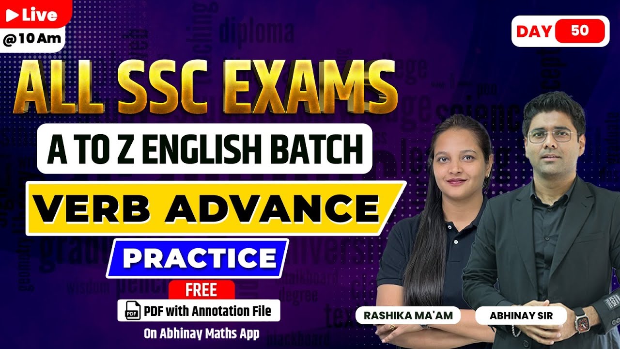 SSC English | Verb Advance Practice | A to Z Batch | Day-50 | All SSC ...