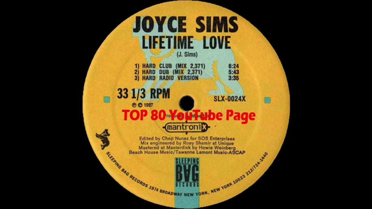 Joyce Sims - Lifetime Love (Hard Club Mix 2.371) - YouTube