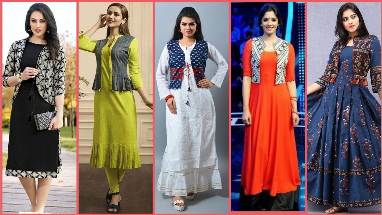 Latest Stylish And Trendy Kurti /Kurta Dress Design With Short Jackets ...