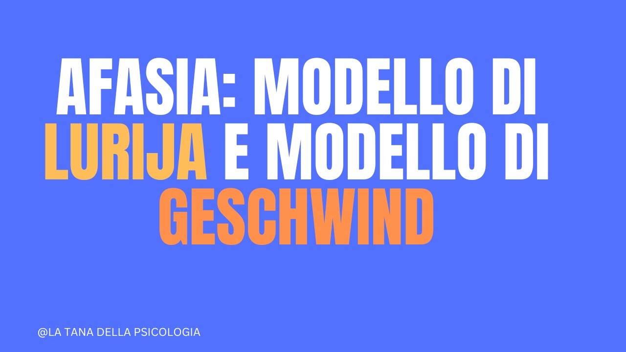 AFASIA: MODELLO DI LURIJA E MODELLO DI GESCHWIND - YouTube
