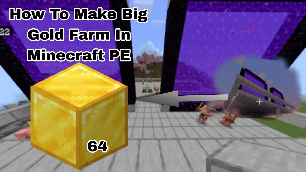 How To Make Big Gold Farm In Minecraft Pocket Edition |Advance Gold ...