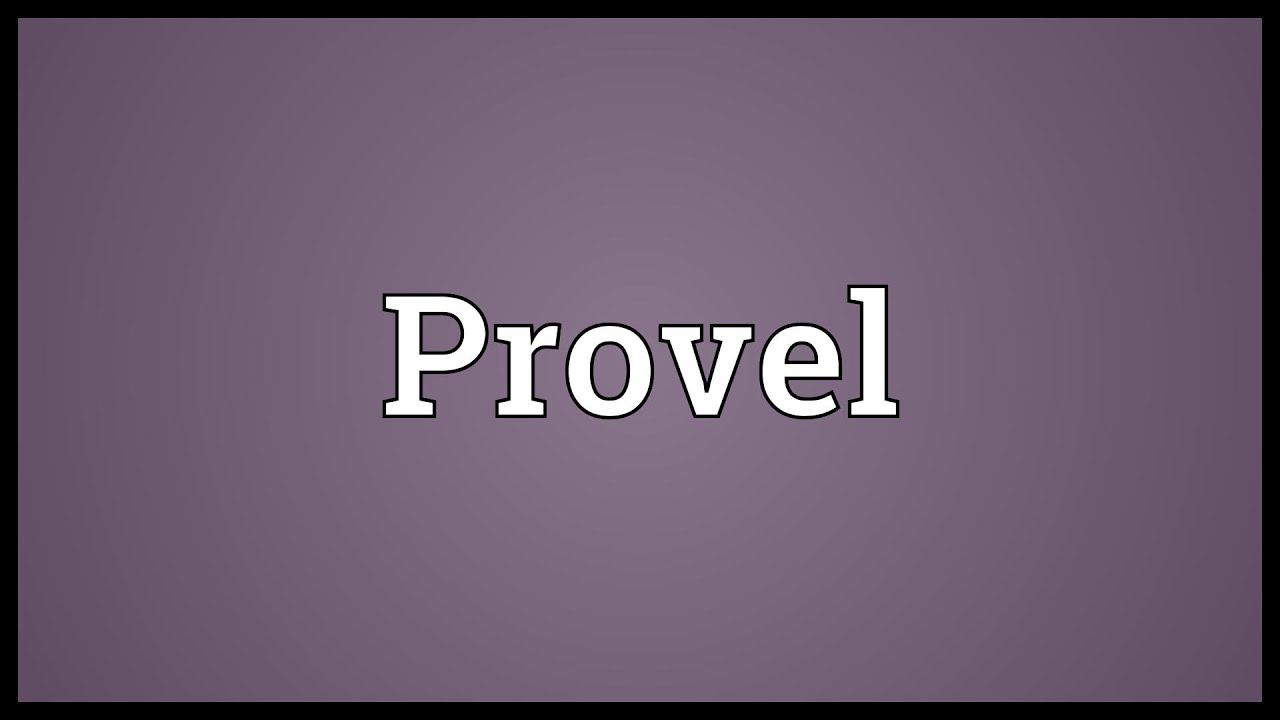 Provel Meaning - YouTube