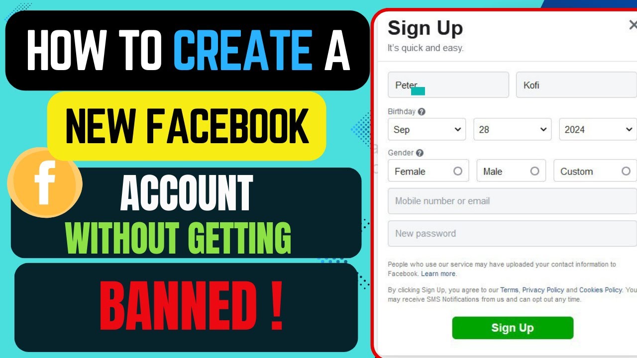 Create a new Facebook account without getting banned| How to create ...