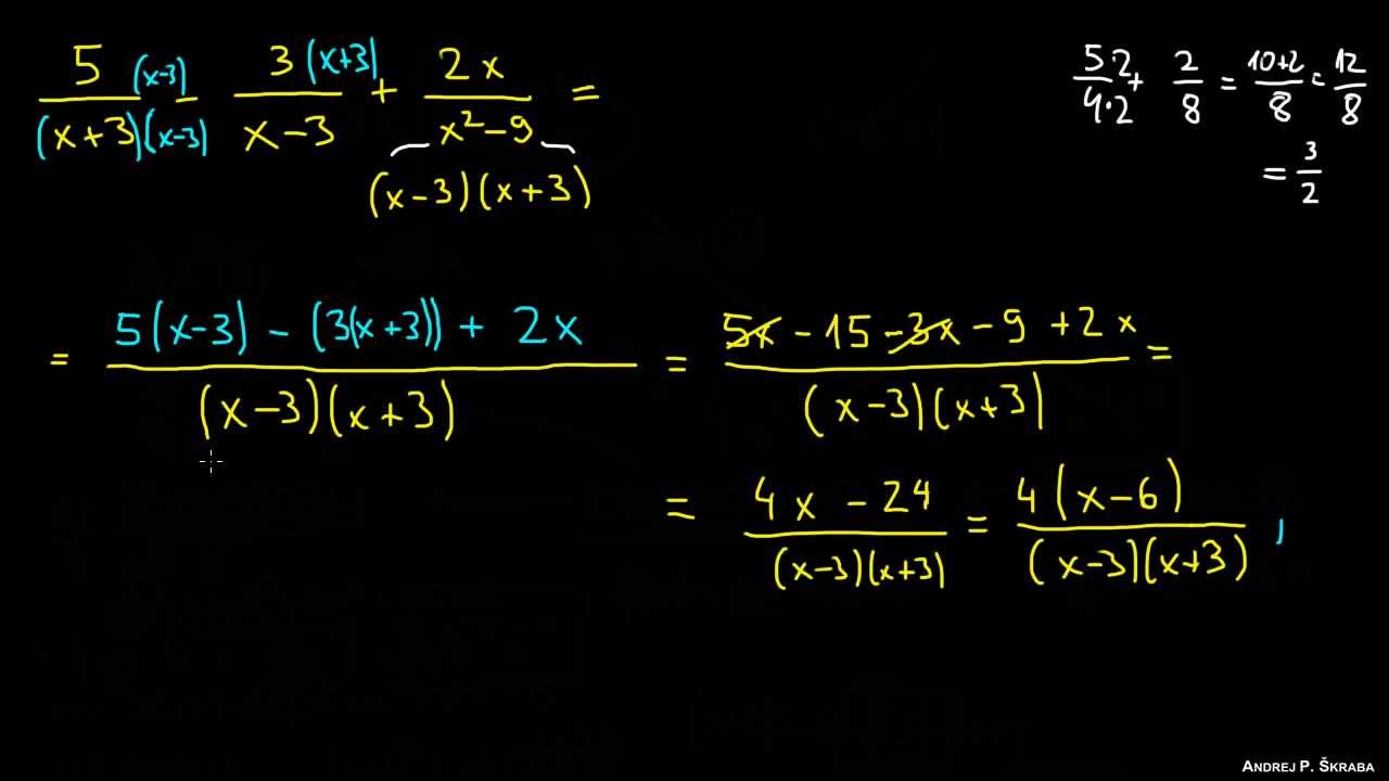 Seštevanje in odštevanje racionalnih izrazov 1 - YouTube