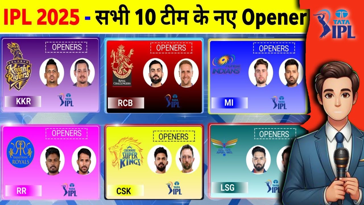 IPL 2025 Openers List - IPL 2025 All 10 Teams Openers For Their First ...
