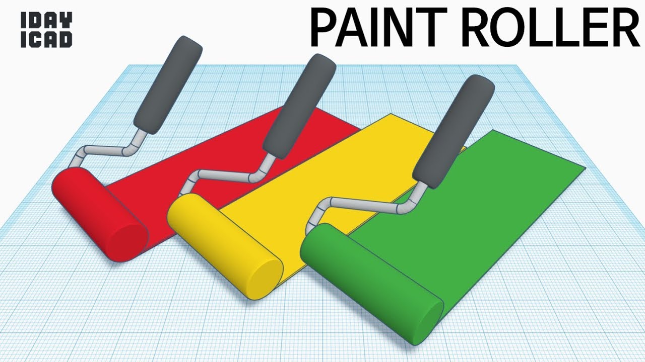 [1DAY_1CAD] PAINT ROLLER (Tinkercad : Know-how / Style / Education) - YouTube