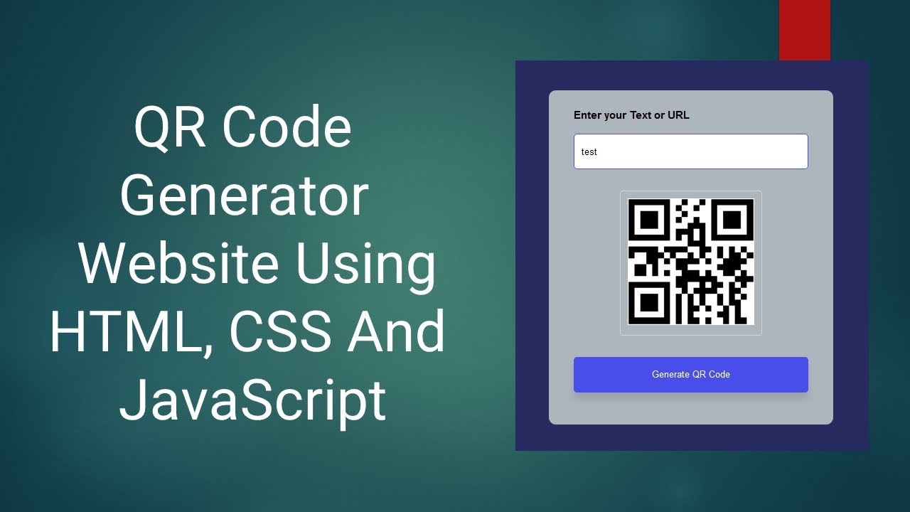 Qr Code Generator Website Using Html Css And Javascript Qr Code 8800