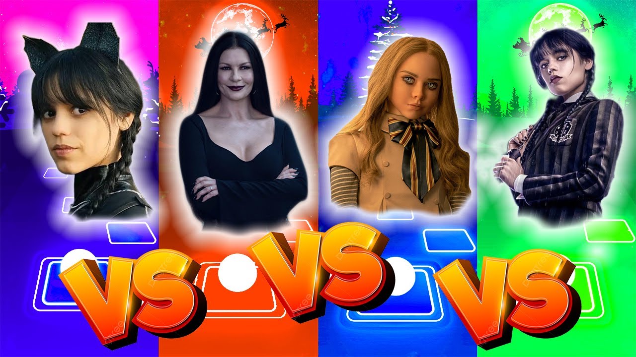 Wednesday Addams vs Morticia vs M3GAN vs Addams Dance - Tiles Hop EDM ...