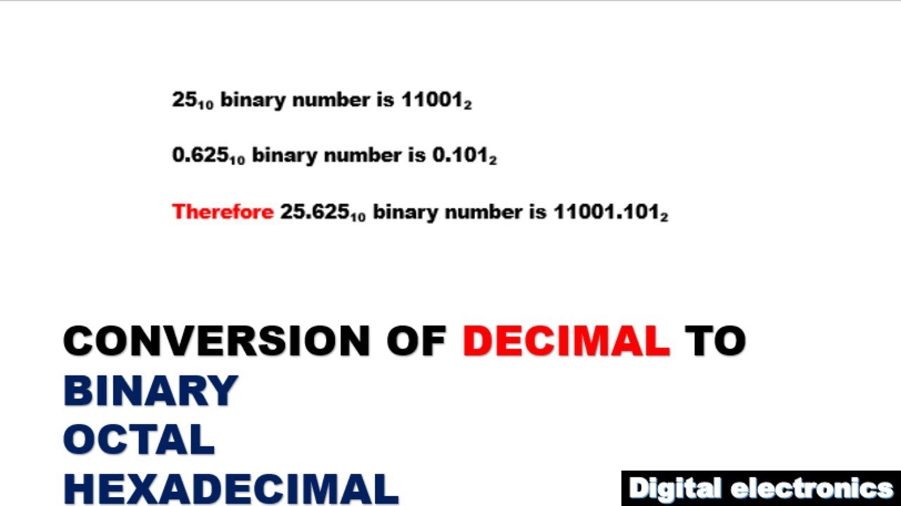 Decimal to Binary, Octal and Hexadecimal ‎⁨@budatechnolog⁩ - YouTube