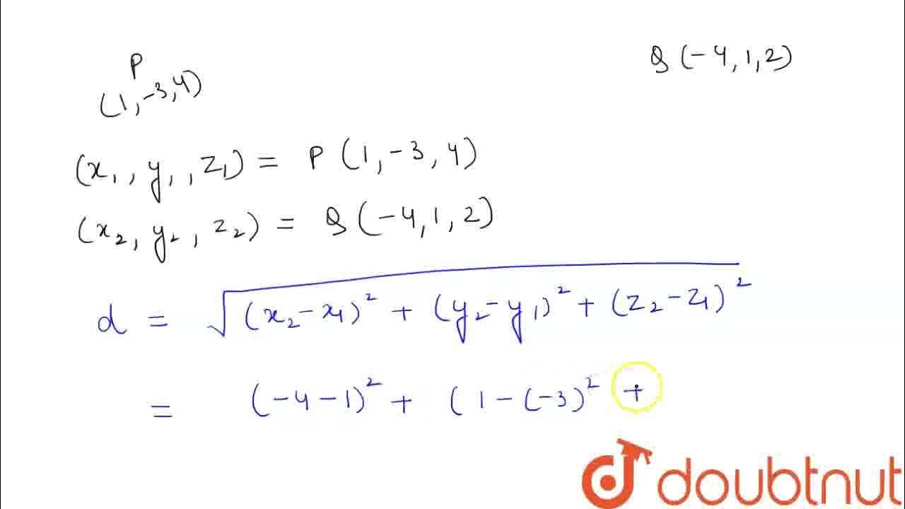 Find the distance between the points P (1, -3, 4)and Q ( -4, 1, 2). | CLASS 11 | INTRODUCTION TO ...