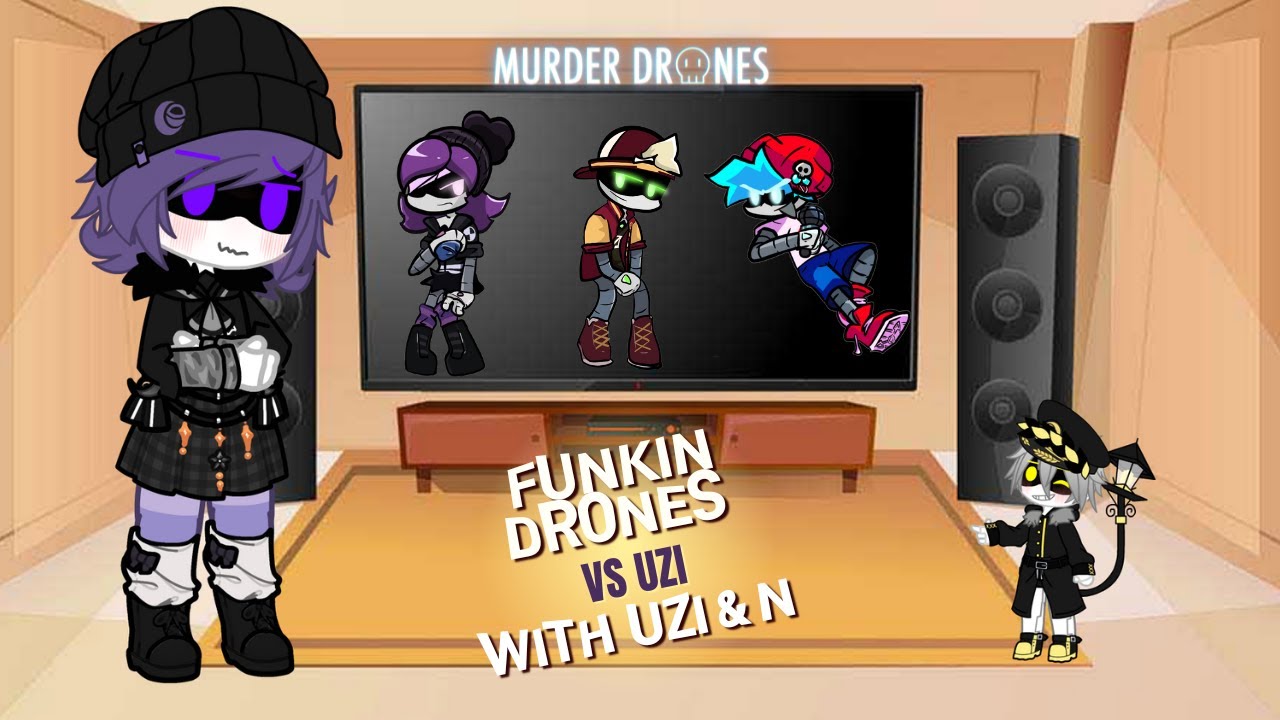 Murder Drones React - FNF VS Uzi - Funkin Drones - ( FT Uzi & N) - YouTube