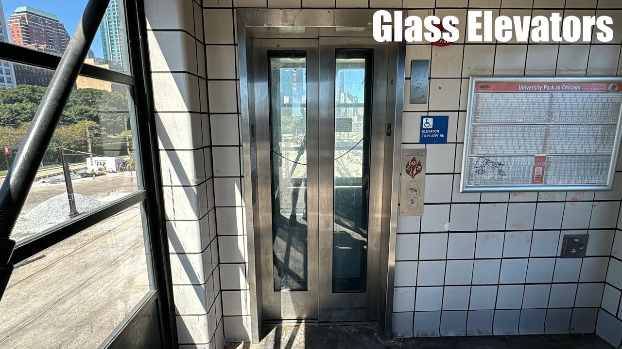 Glass Elevators at the Museum Campus Station in Chicago, IL - YouTube