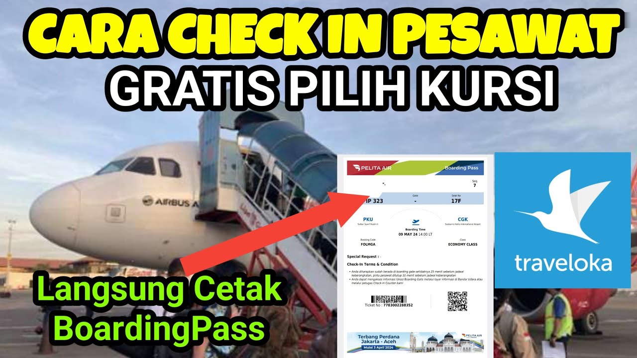 CARA CHECK IN PESAWAT PELITA AIR PESAN DI TRAVELOKA TERBARU - YouTube