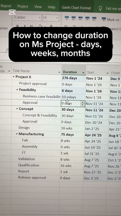 How to Change Task Duration in MS Project #msproject #projectplanning - YouTube