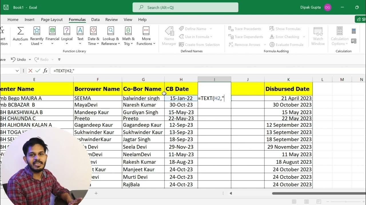 Part 16 | How To Use Date Function In Excel Using Text Function - YouTube