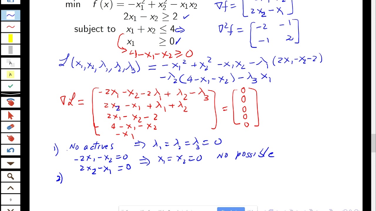 Condiciones optimalidad: restricciones desigualdad lineal - YouTube