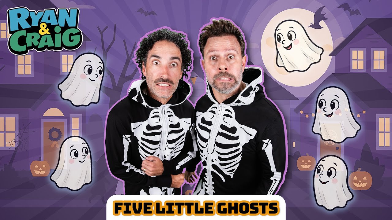 🎵 Five Little Ghosts 👻 | Brain Break Halloween Kids Song | Spooky ...